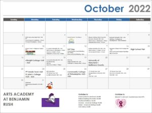 Rush Monthly Calendar – Arts Academy At Benjamin Rush